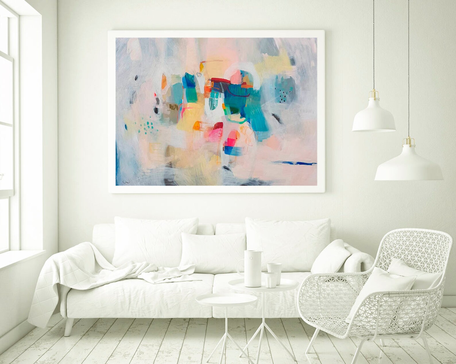 Soft Pastel Wall Art Abstract Painting Giclee Print Large - Etsy UK