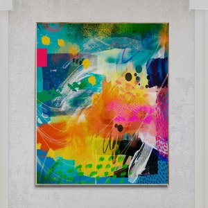 Colorful and Vibrant Abstract Wall Art, Bright Abstract Modern Painting ...