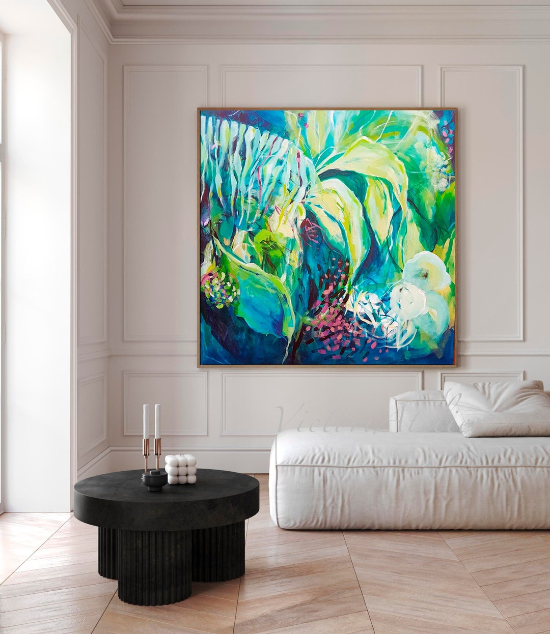 Green Tropical Abstract Wall Art Print, Botanical Painting - Etsy