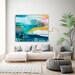 Blue Waves Extra Large Abstract Print for Living Room Decor, Beach ...