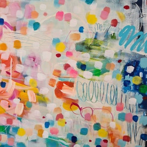 Joyful and Colorful Large Abstract Print for Modern House Decor, Large ...