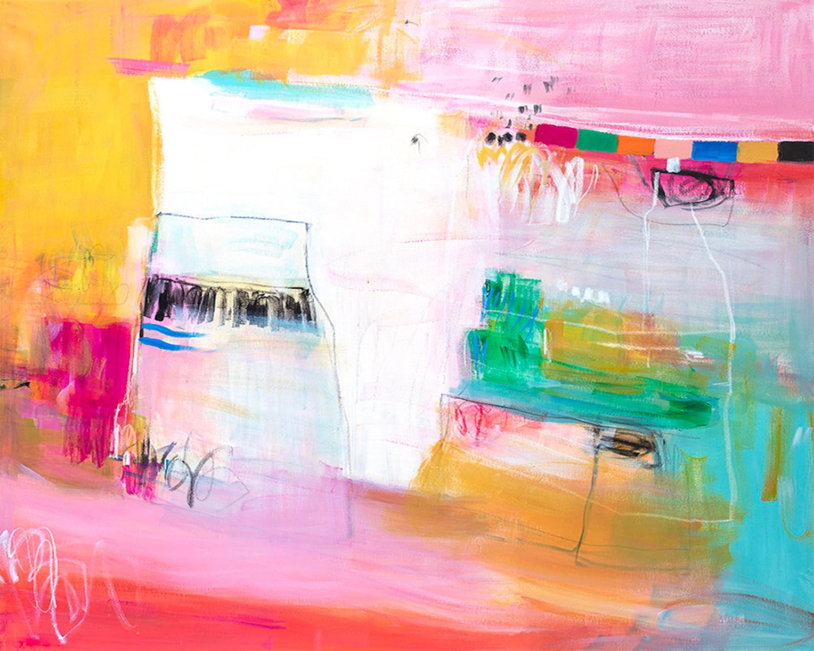 Bright Wall Art Extra Large Abstract Print Vibrant and | Etsy