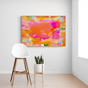 Bright Wall Art Abstract Painting Print, Vibrant and Colorful Abstract ...
