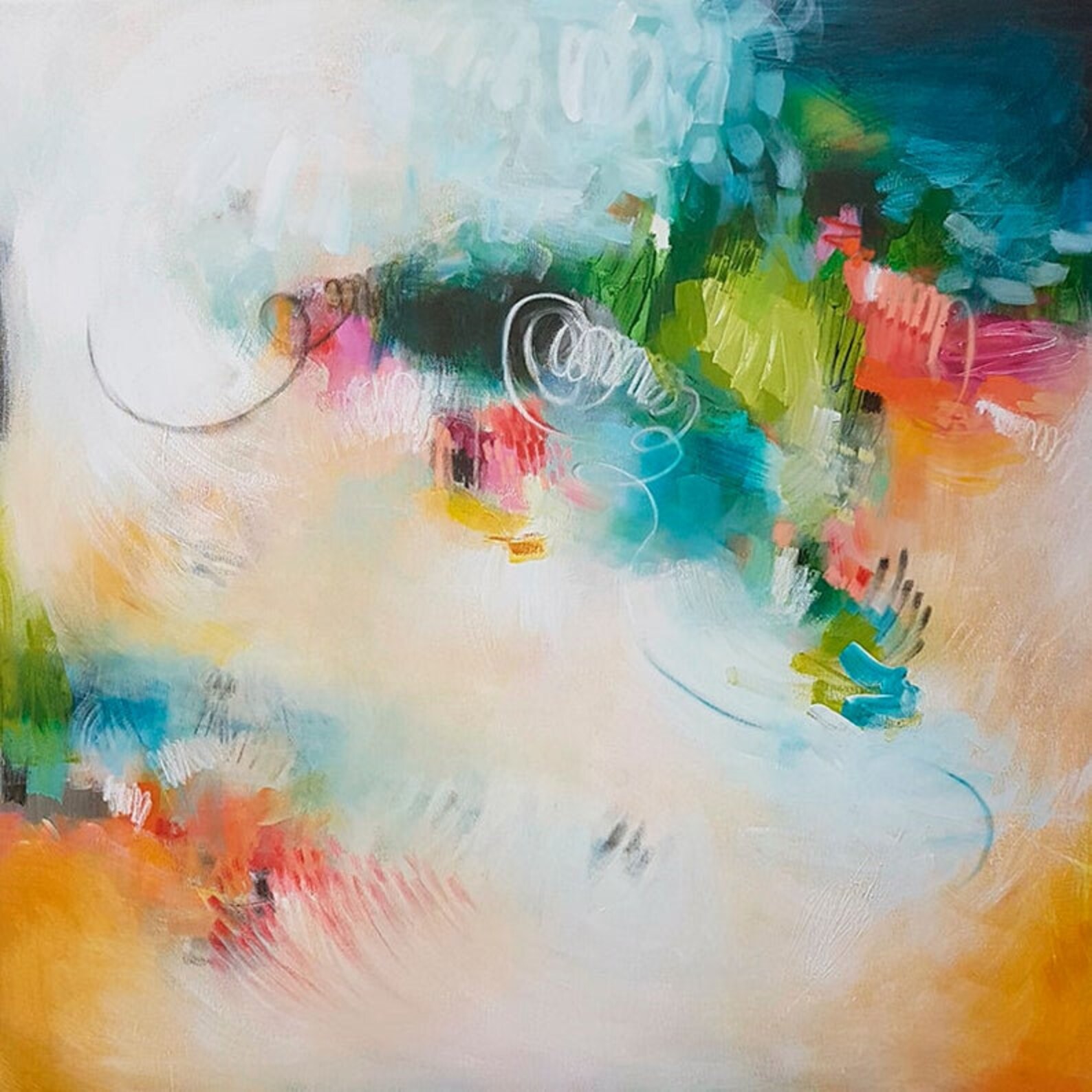 Extra Large Wall Art Print, Abstract Painting Print, Colorful Large ...