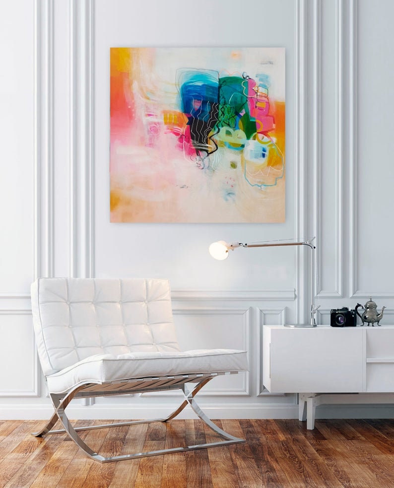 Bright Colorful Abstract Art Print Coloured Abstract - Etsy