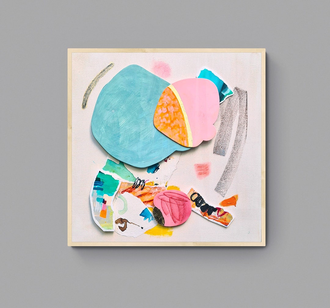 Original Abstract Wall Art Sculpture, Mixed Media Multicolor Abstract ...