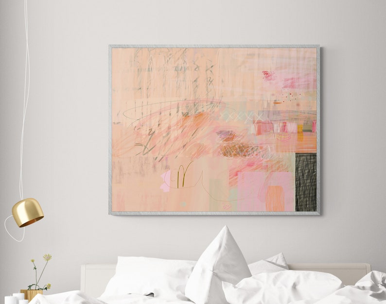 Light Coral Modern Abstract Wall Art Printable Art Print Wall - Etsy