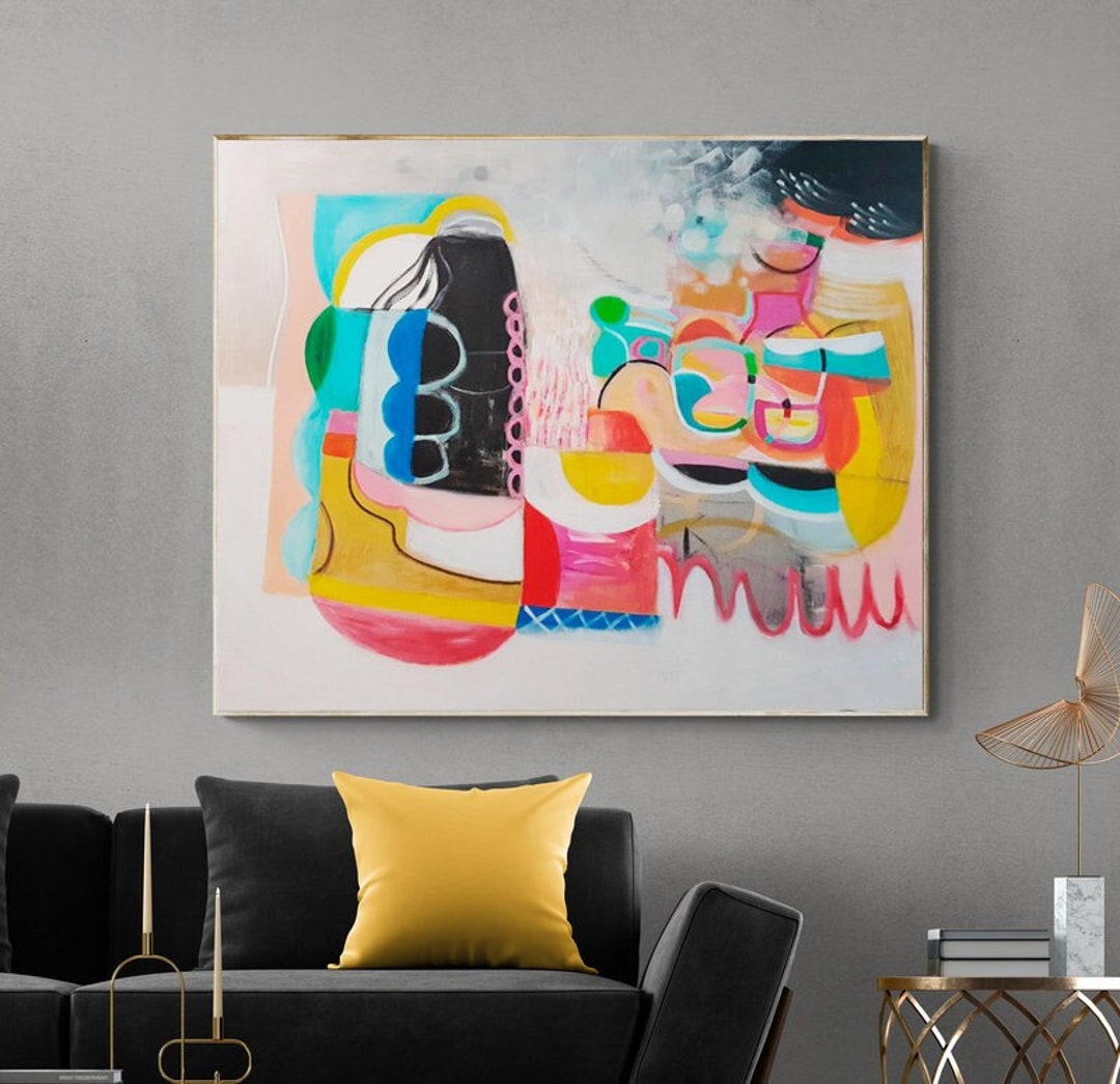 Colorful Abstract Art, Extra Large Wall Art, Abstract Painting Ptint ...