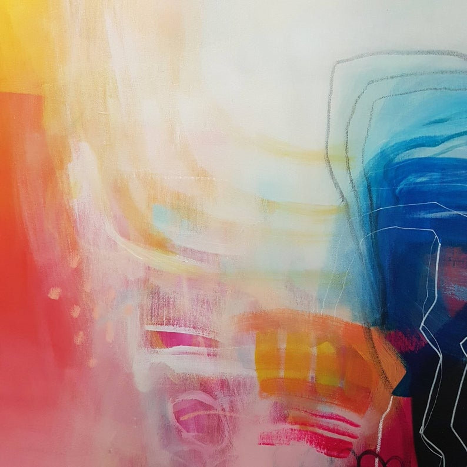 Bright Colorful Abstract Art Print Coloured Abstract | Etsy