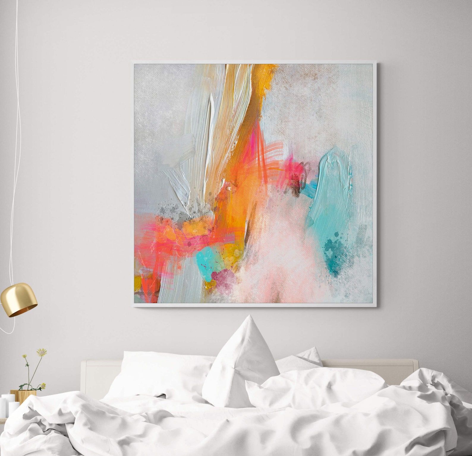 Multicolor Abstract Art Print Large Abstract Painting Orange - Etsy