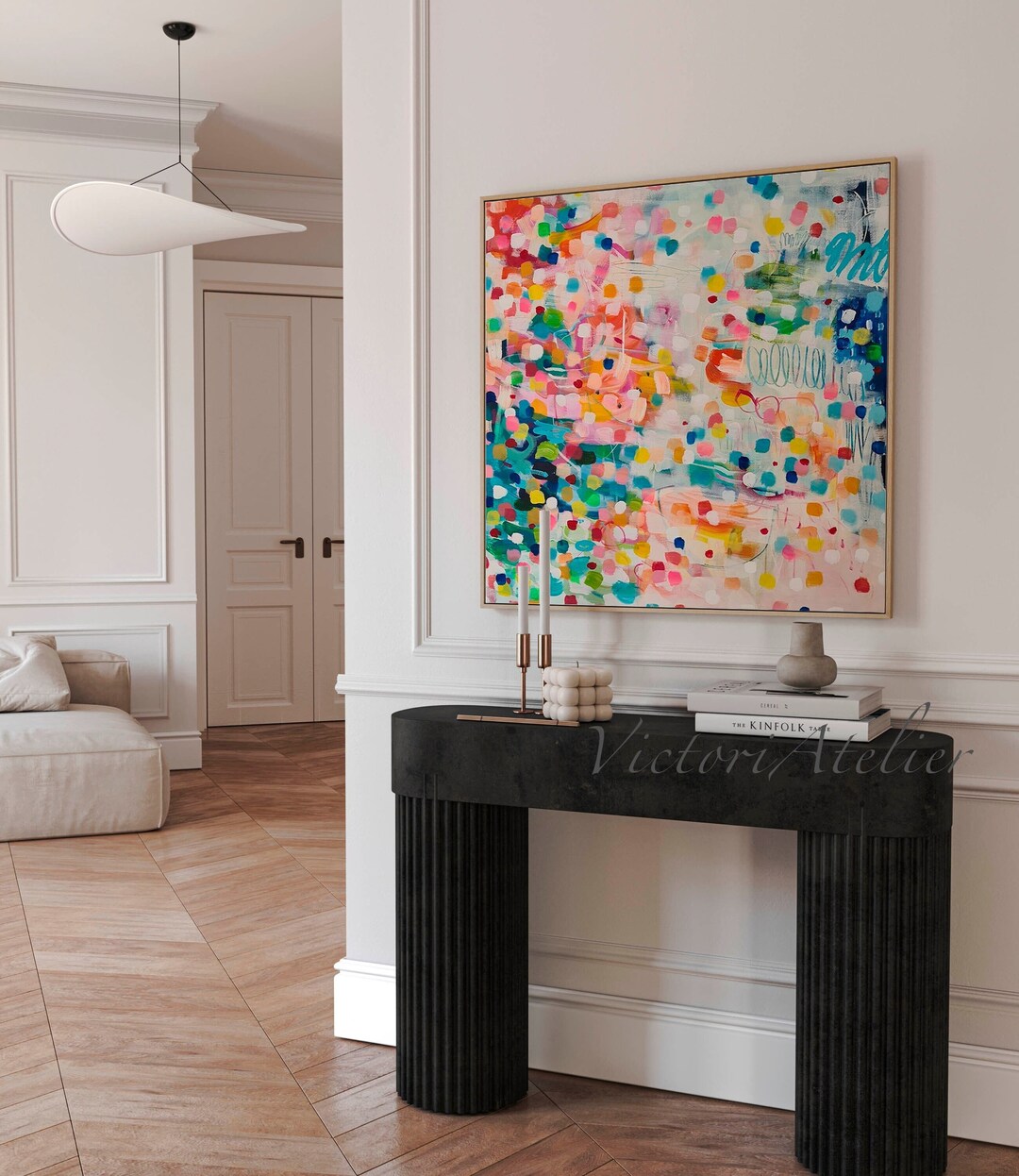 Joyful and Colorful Large Abstract Print for Modern House Decor, Large ...