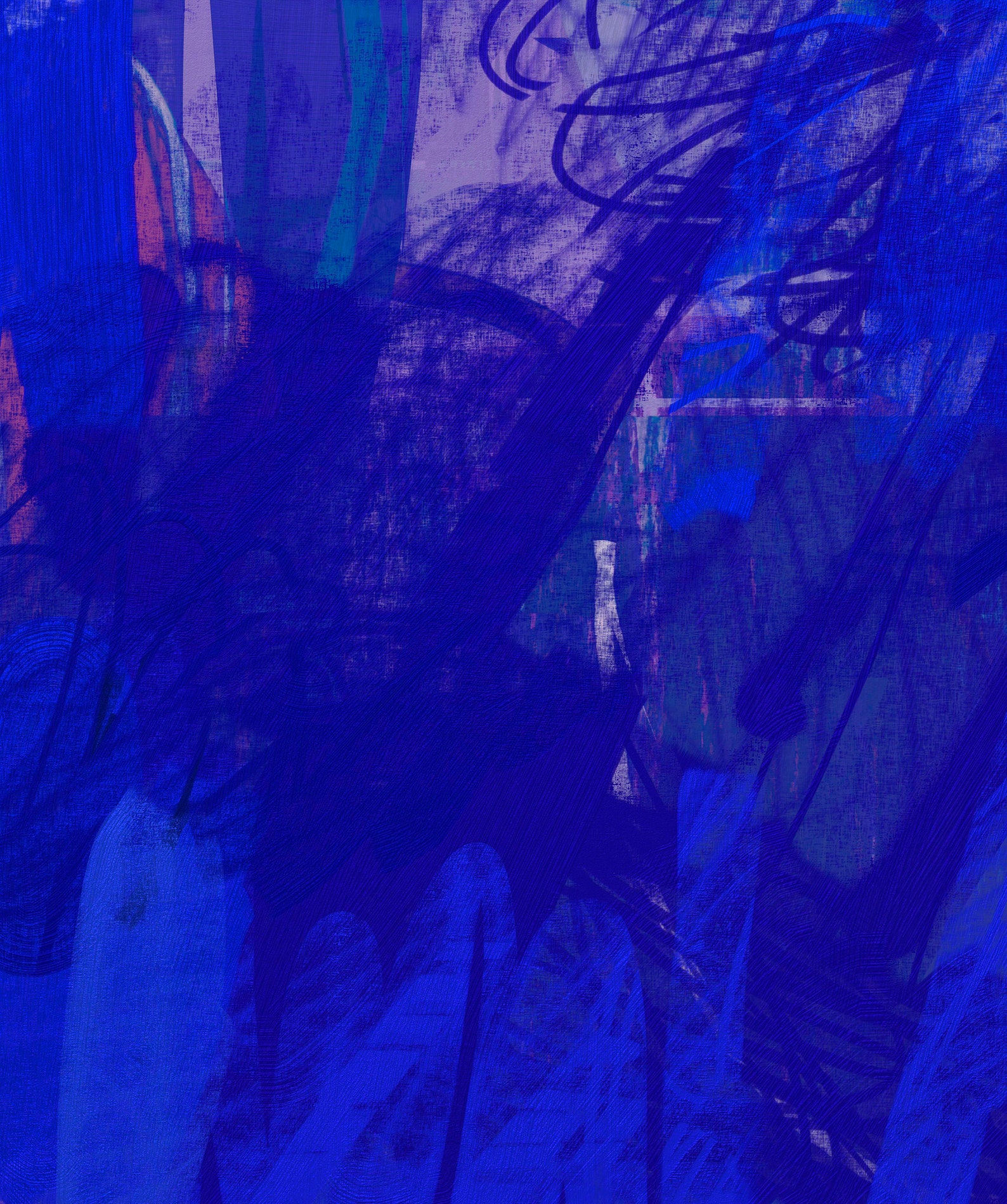 Royal Blue Modern Abstract Wall Art Printable Art Download | Etsy