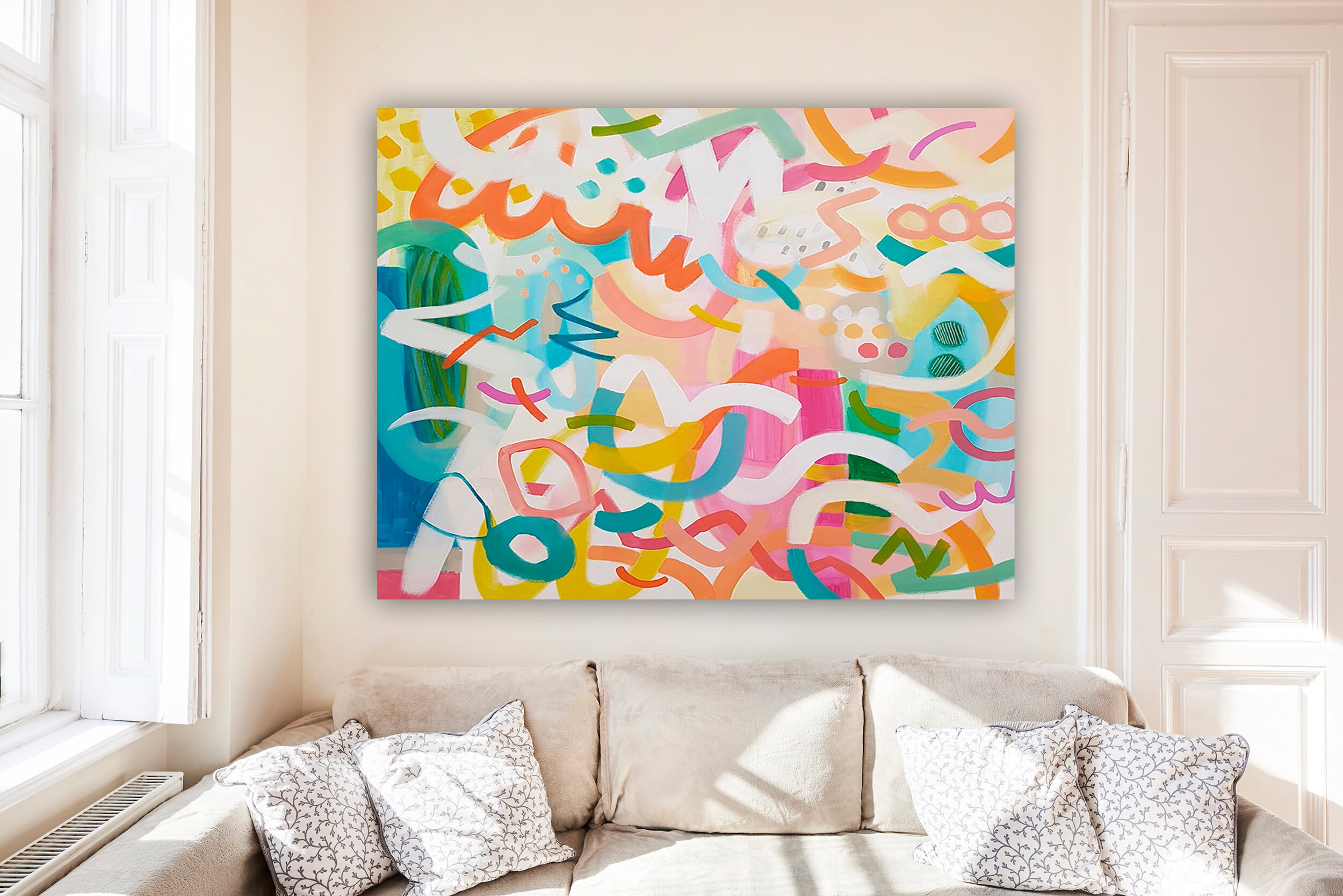 Joyful and Colorful Extra Large Abstract Print for Modern - Etsy Canada