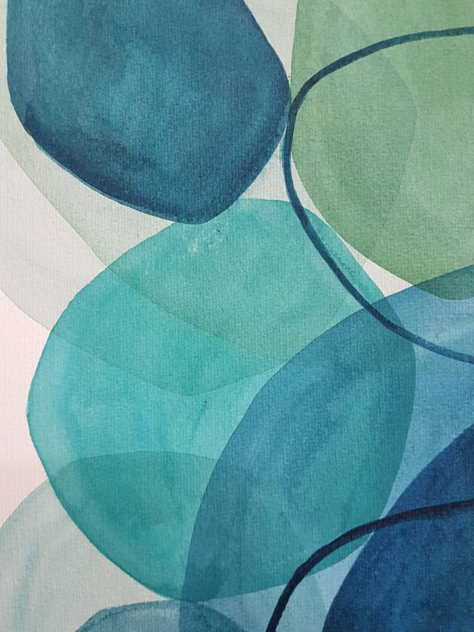 Abstract Art Print Blue Geometric Art Painting Print - Etsy
