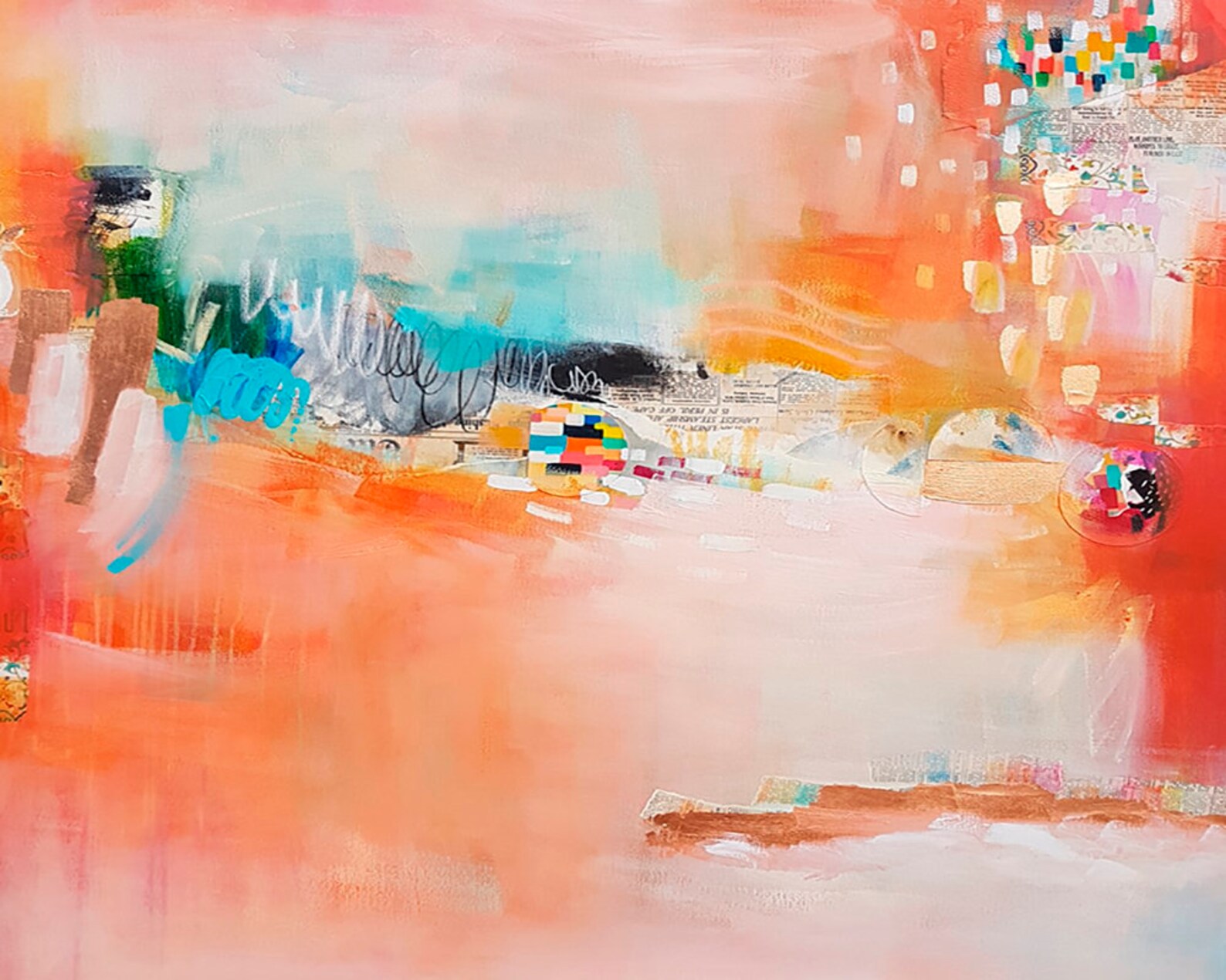 Vibrant Orange Colorful Abstract Art Print Coloured Abstract - Etsy