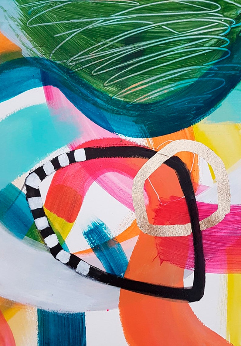 Colorful prints set of 2 Abstract wall art Large abstract | Etsy