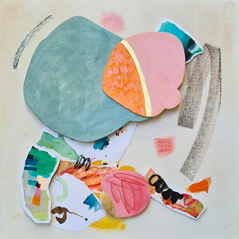 Original Abstract Wall Art Sculpture Mixed Media Multicolor - Etsy