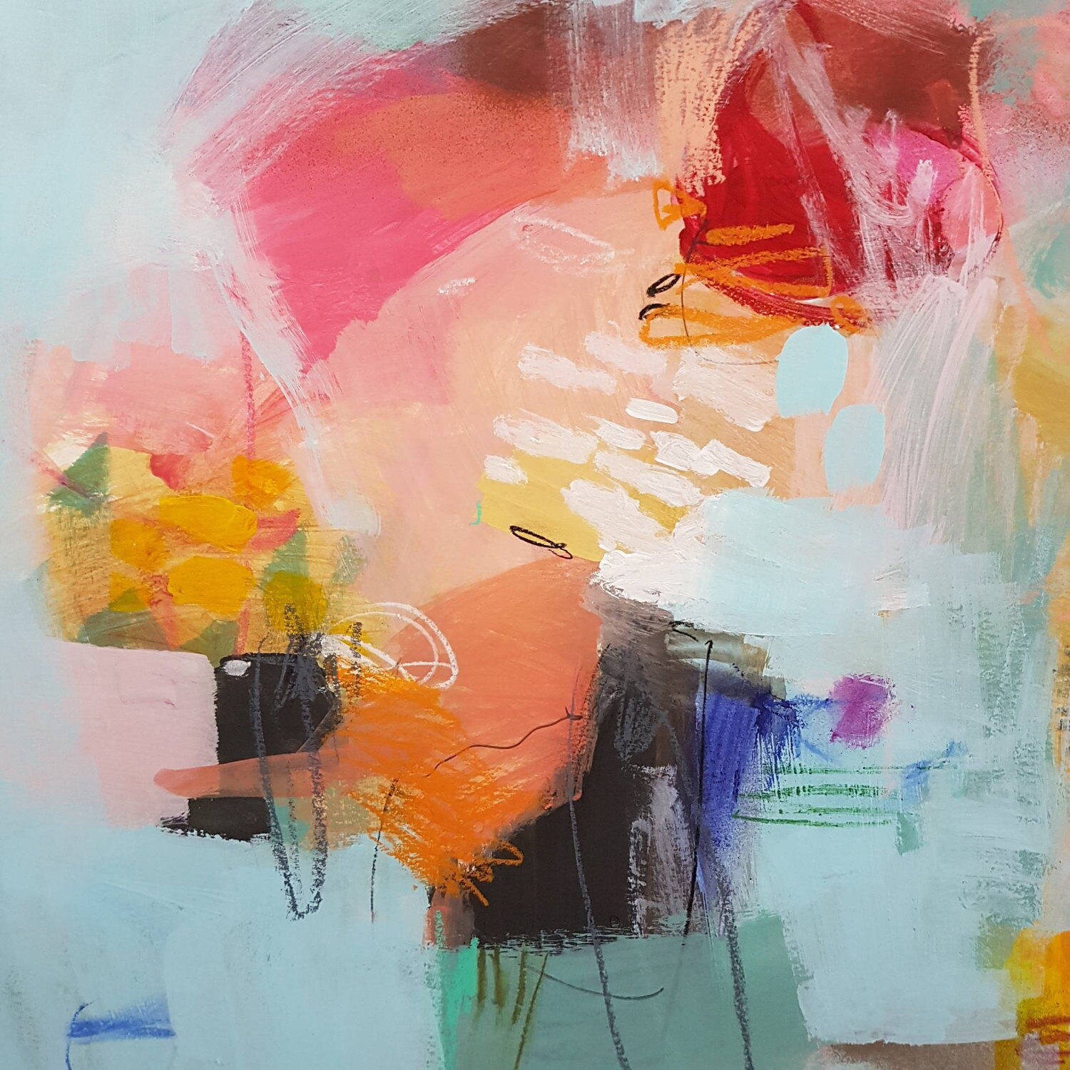 Abstract Print Light Blue Wall Art Large Abstract Art | Etsy