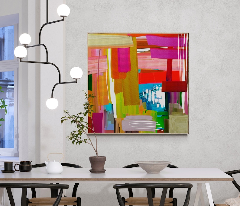Colorful Multicolor Abstract Painting, Wall Art Print, Abstract ...
