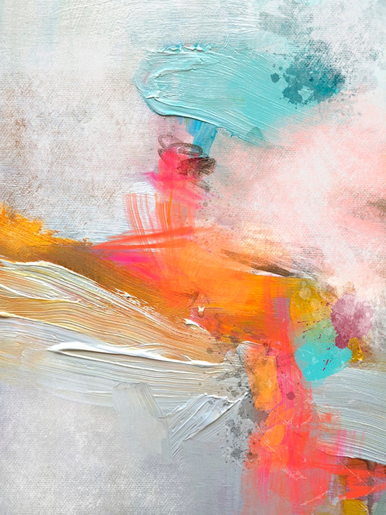 Multicolor Abstract Art Print Large Abstract Painting Orange - Etsy
