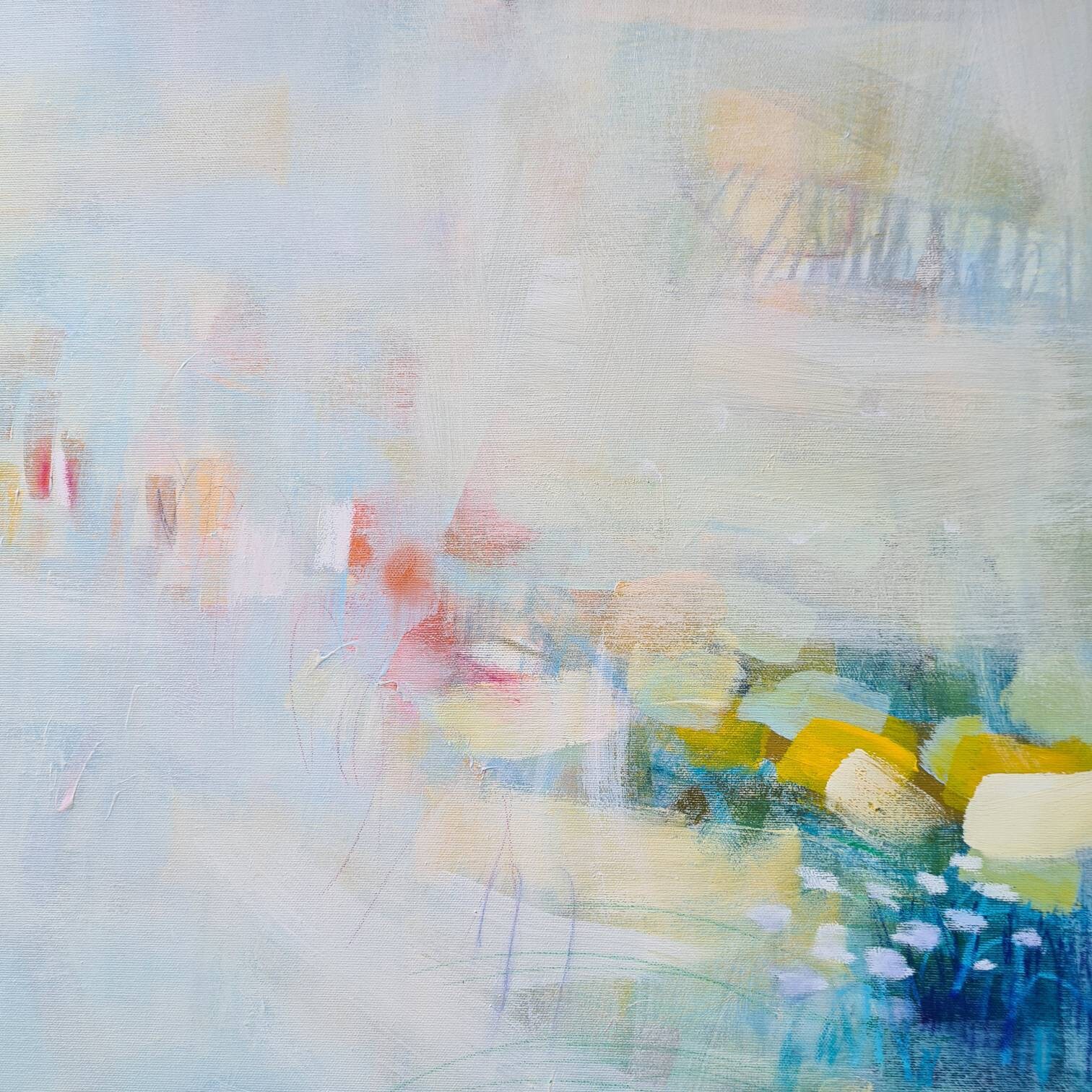 Light blue Extra large painting print Pale blue wall art | Etsy