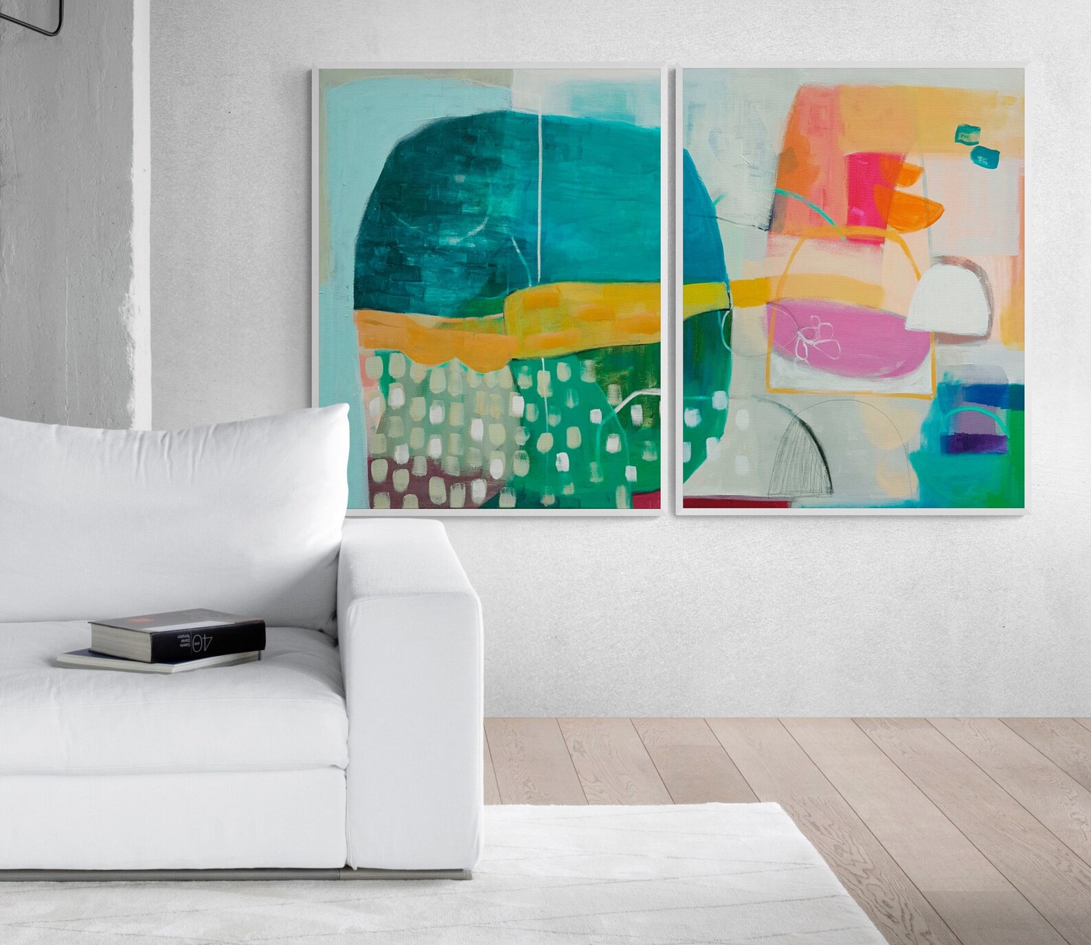 Abstract Prints Set Set of 2 Large Prints Set of Two - Etsy