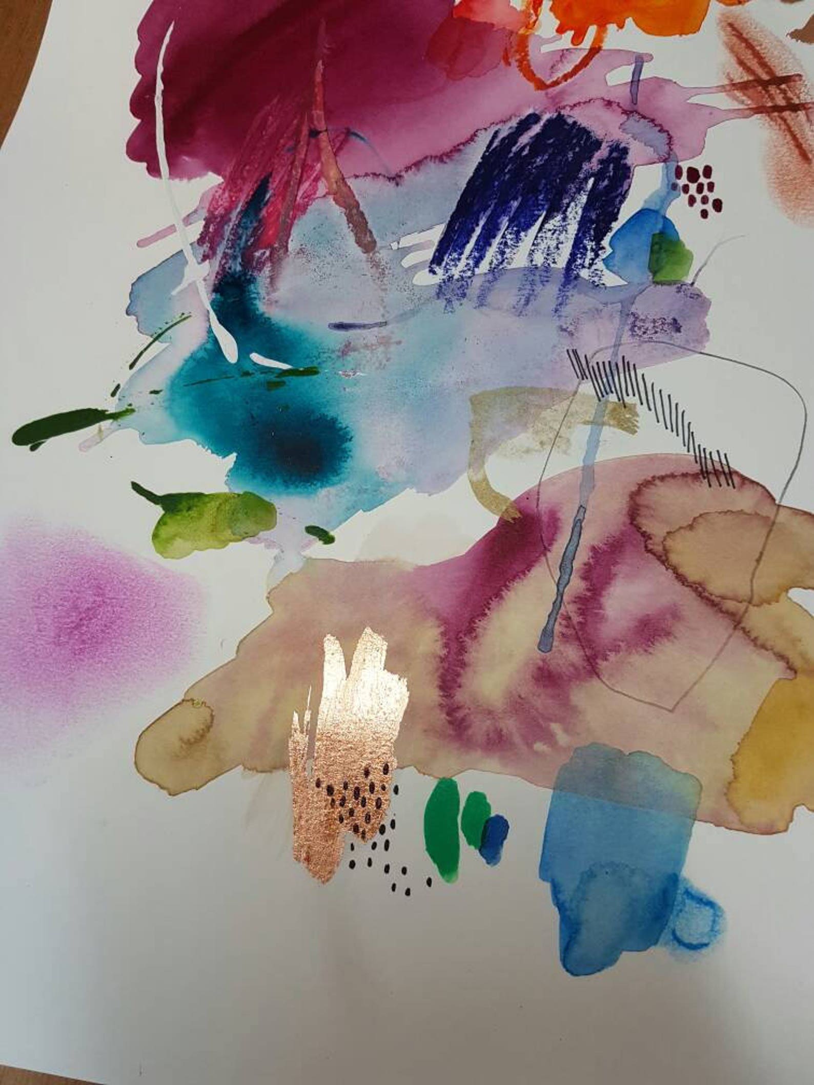 Set of 2 Colorful Watercolor Fine Art Print Large Watercolor - Etsy