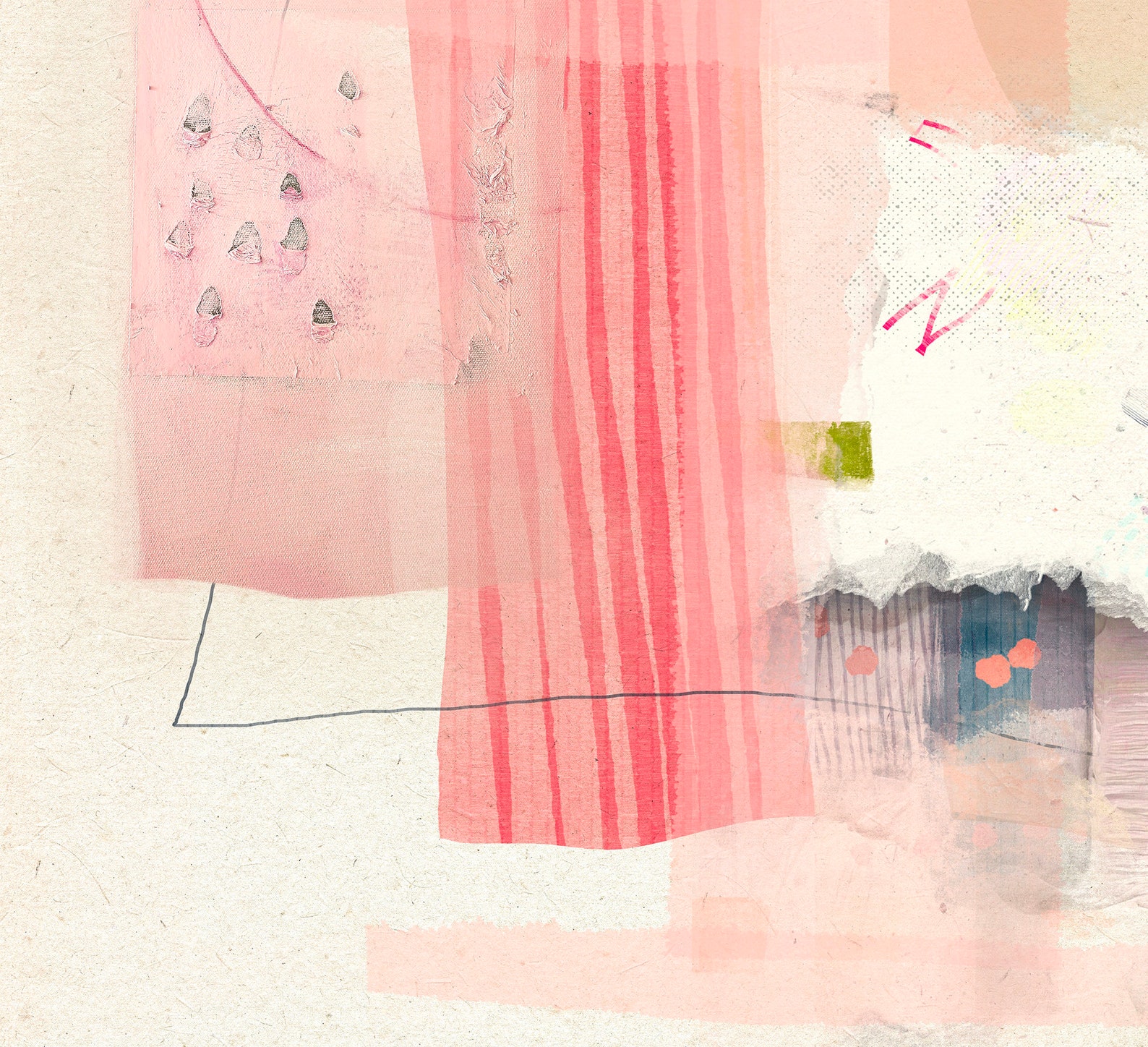 Abstract Art Print Light Pink and Cream Textured Painting , Extra Large ...