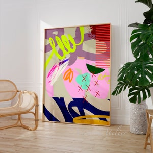 Abstract Pattern Eclectic Modern Painting, Extra Large Wall Art ...