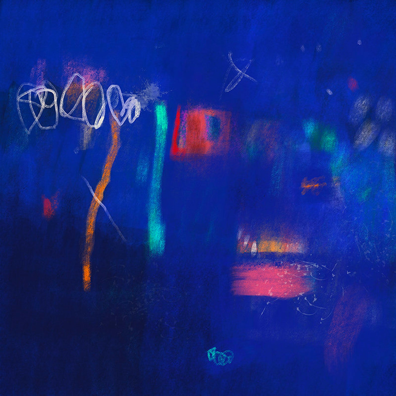 Royal Blue Modern Abstract Wall Art Blue Abstract Painting - Etsy