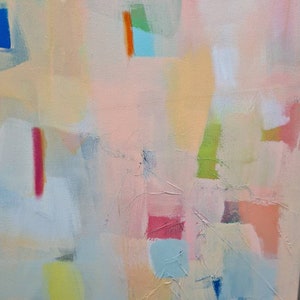 Abstract Painting Print in Pastel Colors, Colorful Painting in Light ...