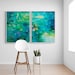 Abstract Prints Set, Set of 2 Large Prints, Tropical Landscape Large ...