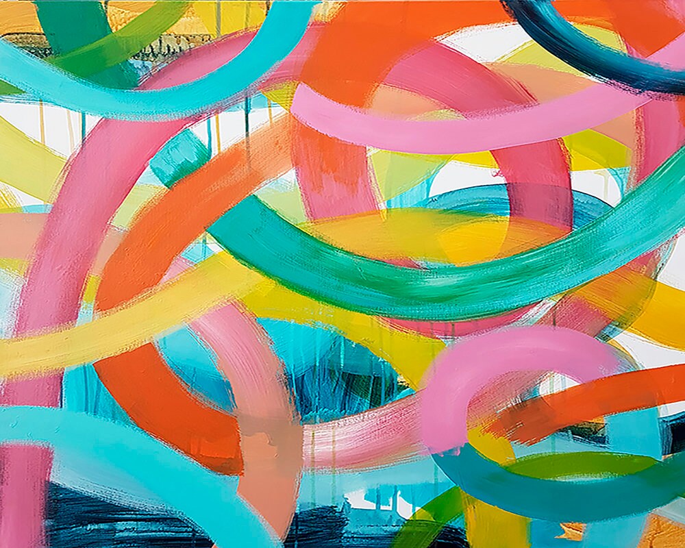 Vibrant Multicolor Abstract Large Wall Art Print Colorful | Etsy