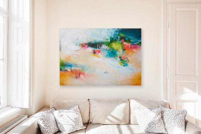 Large Colorful Abstract Art Print, Giclée Inkjet, Living Room Decor - Etsy