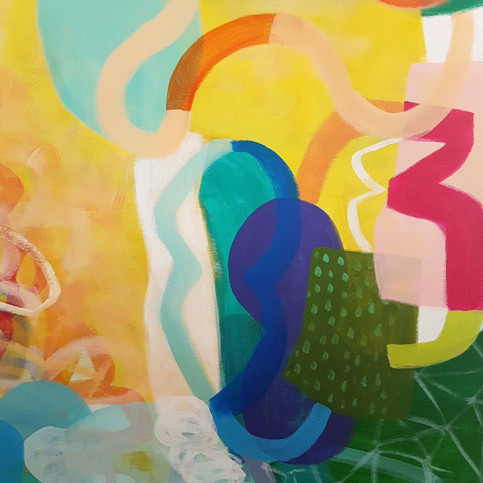 Colorful Shapes Abstract Print, Large Wall Art Giclee Print, Modern ...