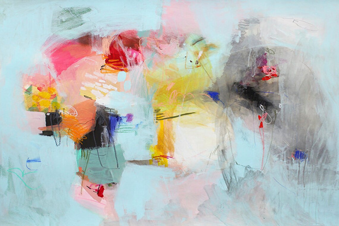 Abstract Print Light Blue Wall Art Large Abstract Art | Etsy