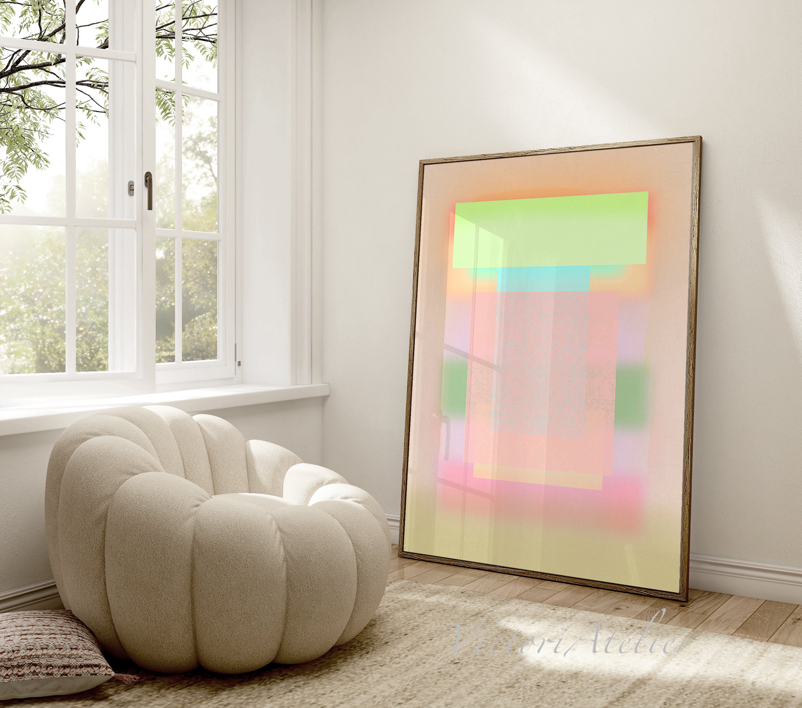 Abstract Gradient Art Print, Pastel Peach Orange, Minimalist Decor - Etsy