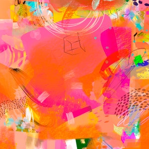 Bright Wall Art Abstract Painting Print, Vibrant and Colorful Abstract ...