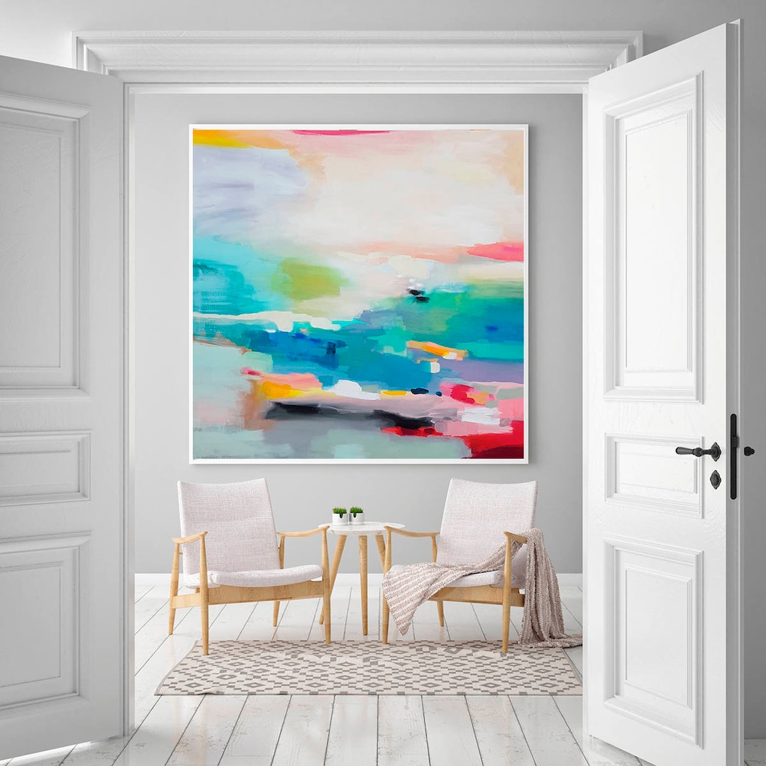 Large Abstract Landscape Giclée Print, Colorful Modern Wall Art - Etsy