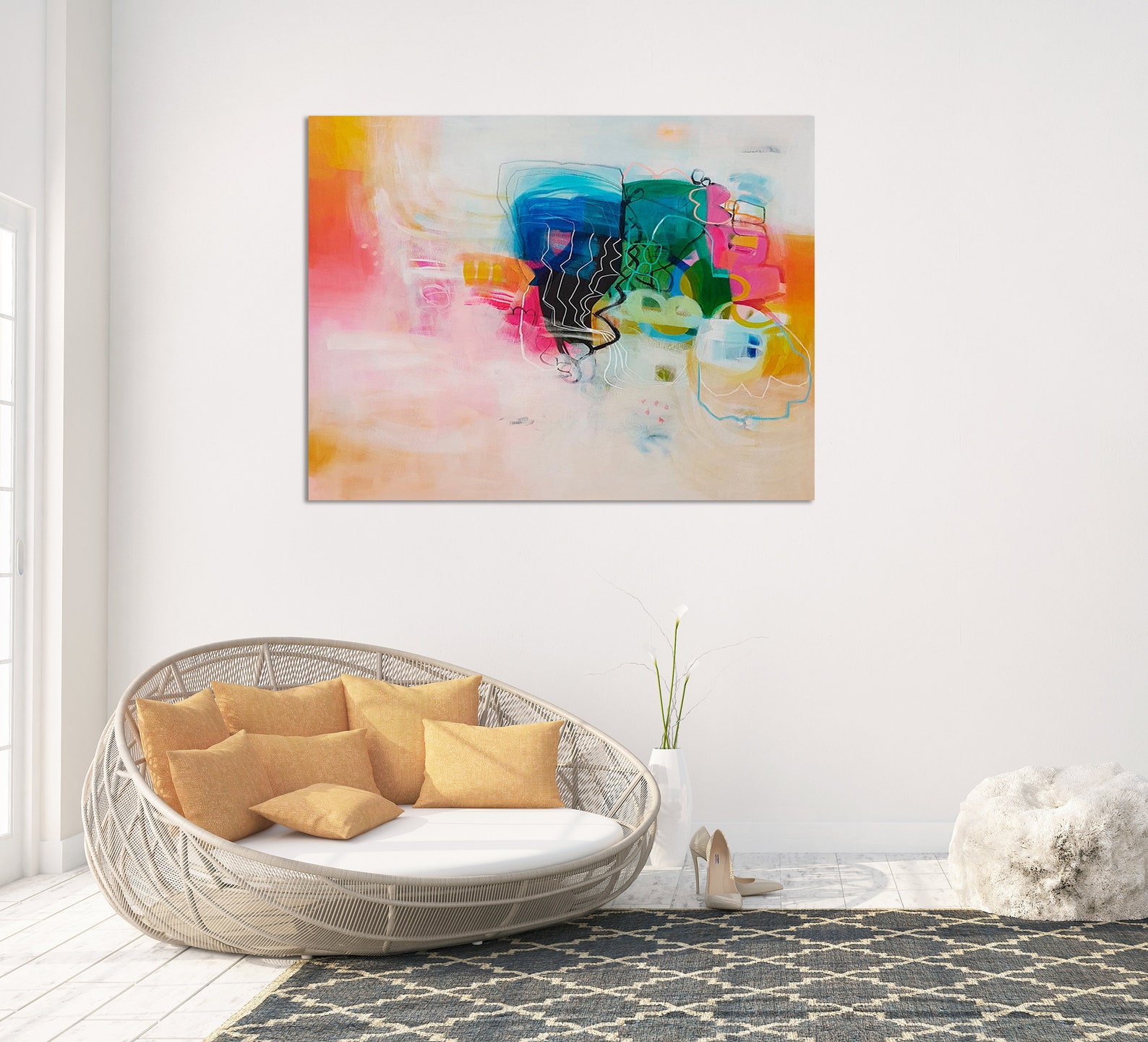 Bright Colorful Abstract Art Print Coloured Abstract - Etsy
