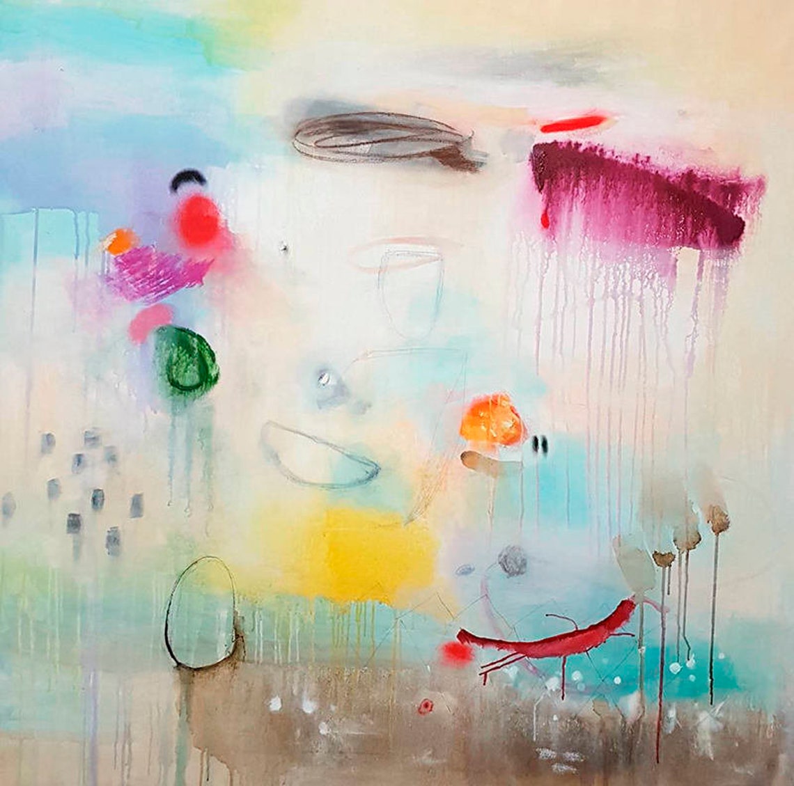 Cozy and Warm Abstract Art Beige Modern Art Modern Art | Etsy