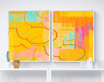 Bright Yellow Art | Etsy