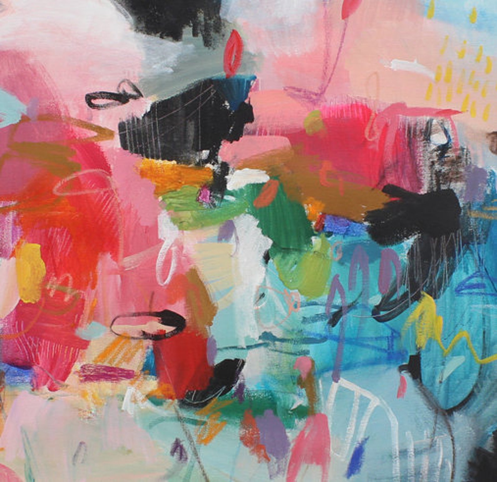 Vibrant Colorful Art Print Bright Multicolor Abstract - Etsy