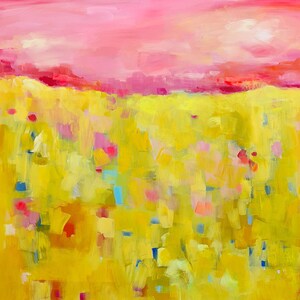 Colorful Abstract Landscape Print, Large Wall Art Painting, Bright ...