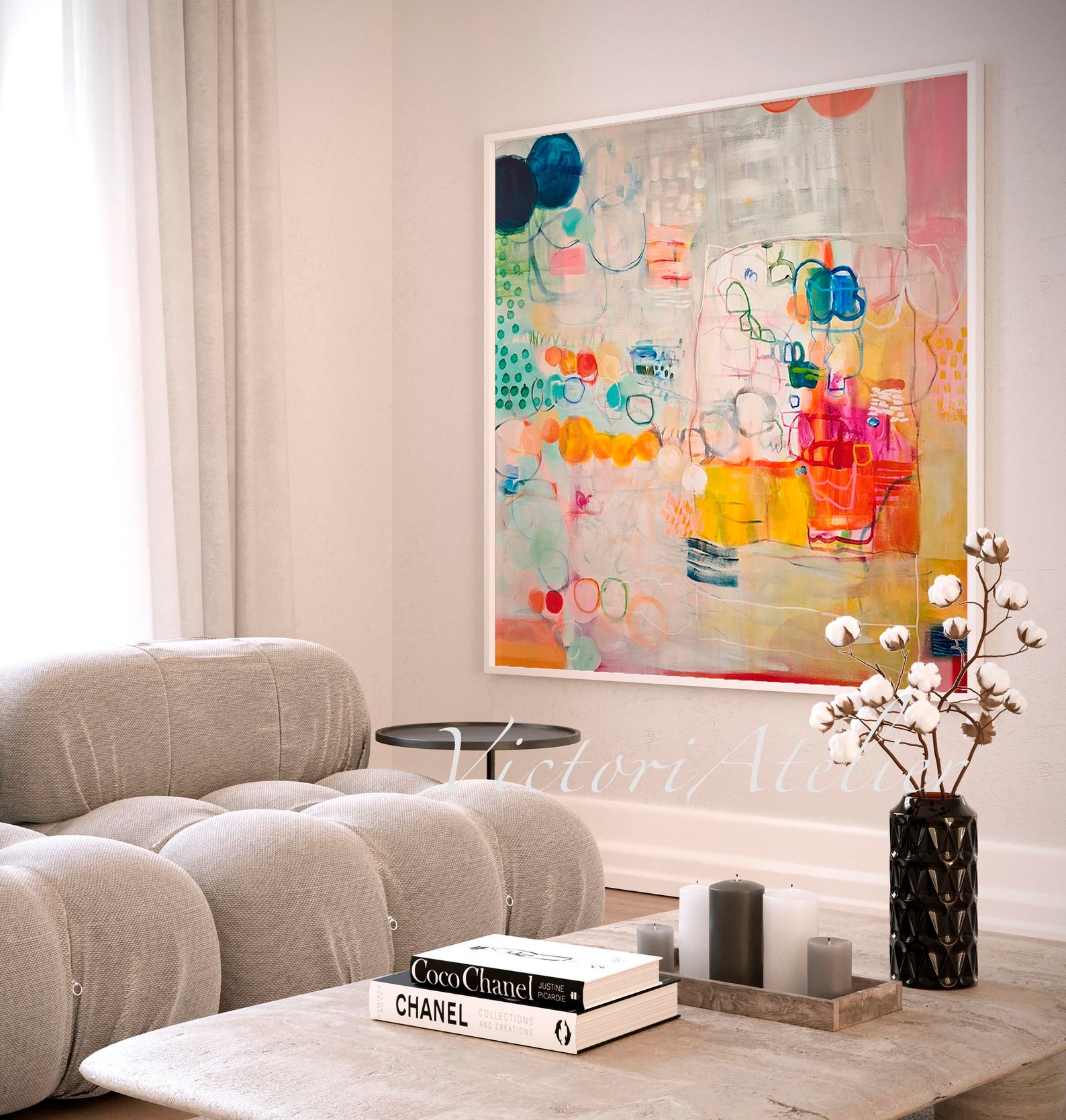 Large Colorful Abstract Giclée Print, Modern Home Decor - Etsy