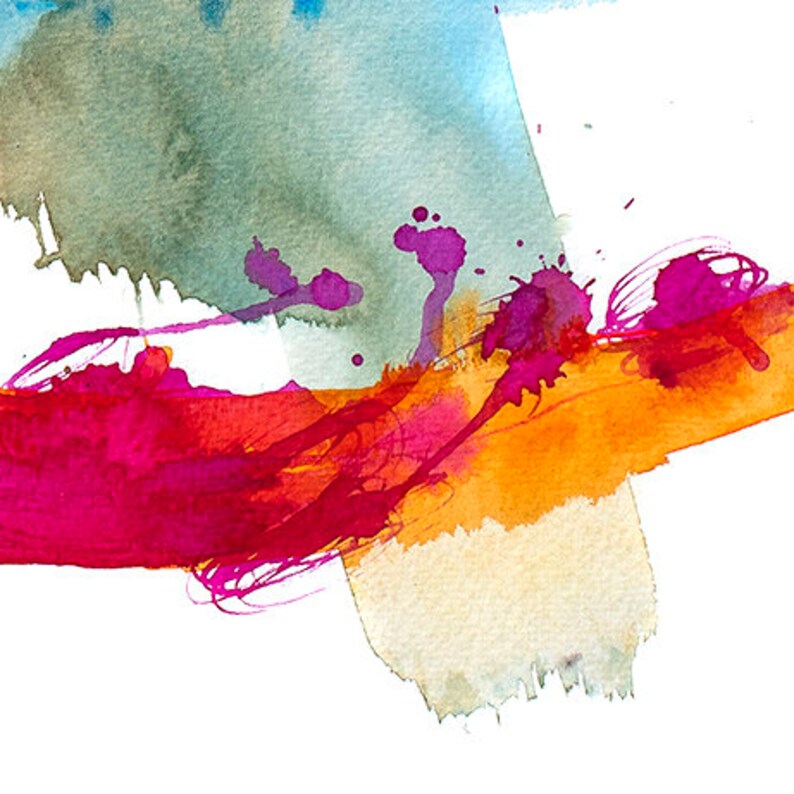 Set of 2 Colorful Watercolor Fine Art Print, Extra Large Wall Art ...