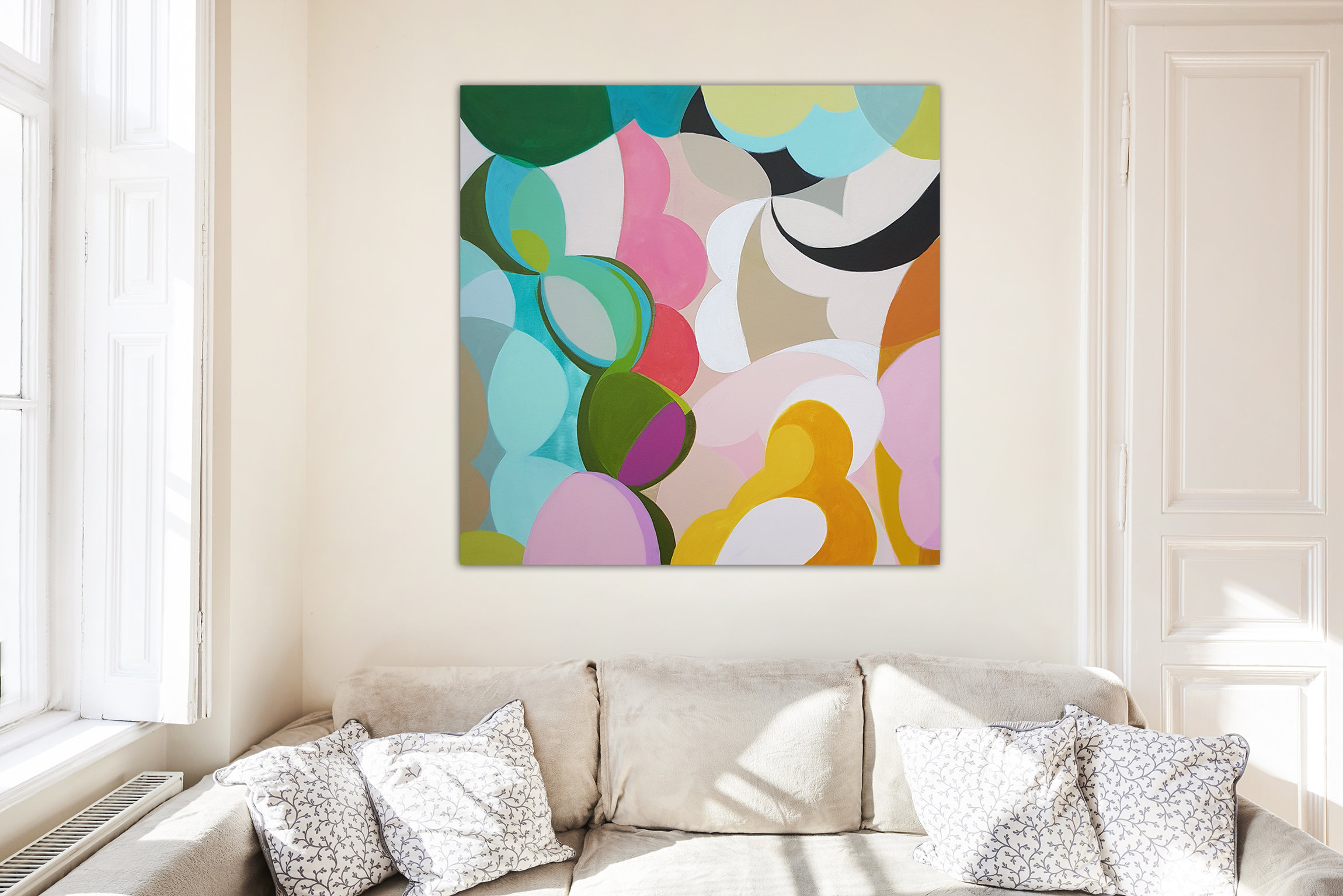 Abstract art print Multicolor large wall art Geometric pop | Etsy