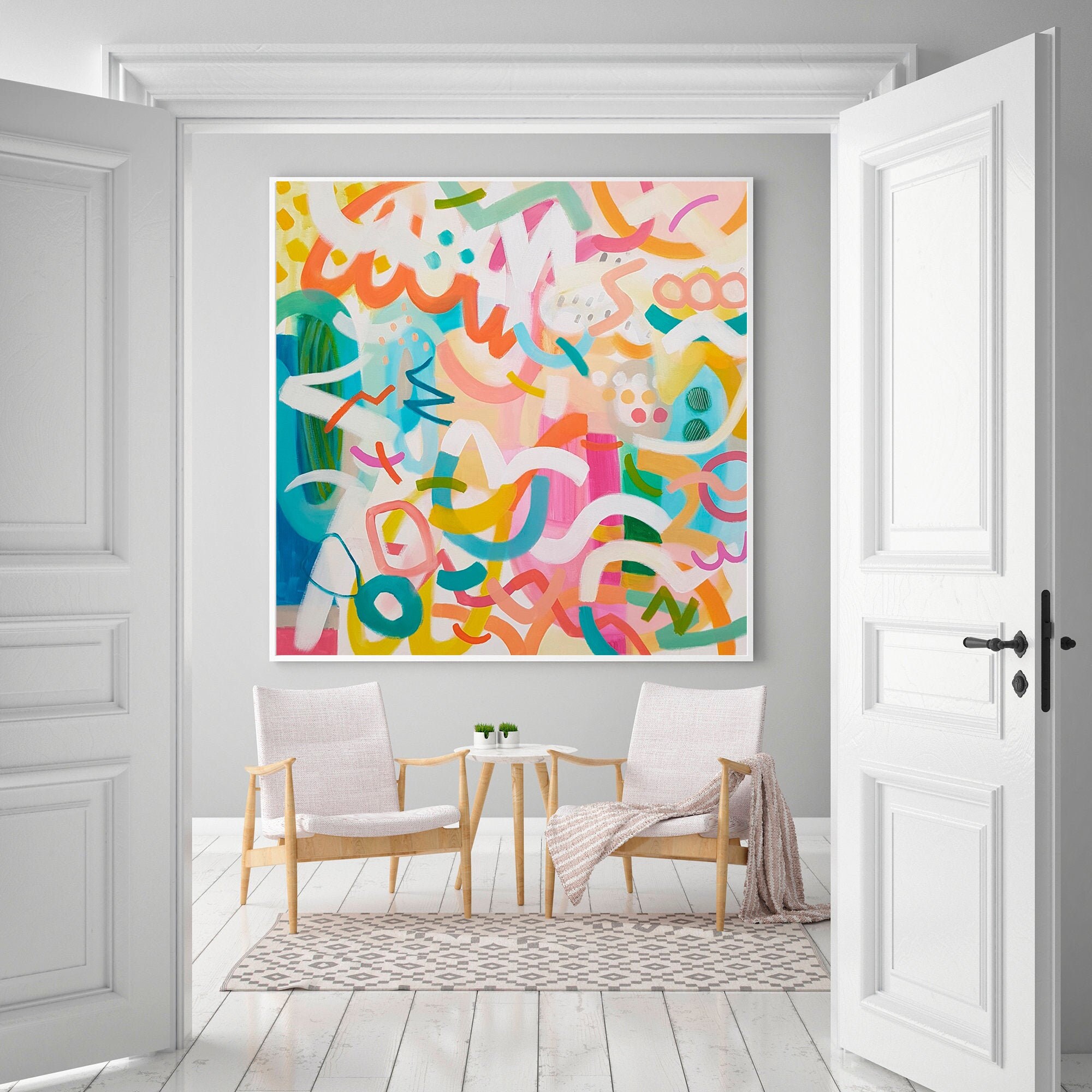 Joyful and Colorful Extra Large Abstract Print for Modern | Etsy Canada