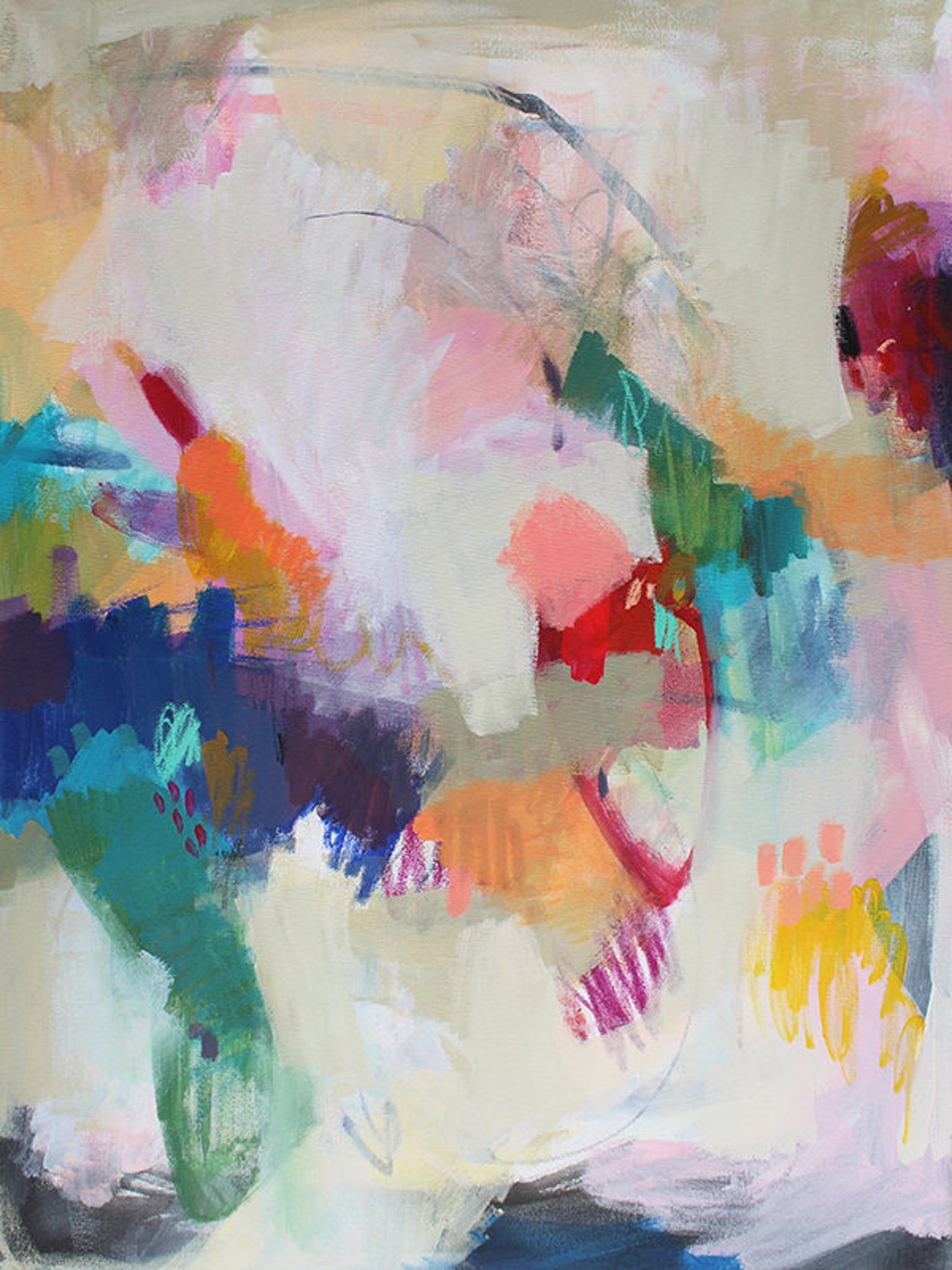 Set of 2 Extra Large Prints, Acrylic Abstract Painting Giclee of ...