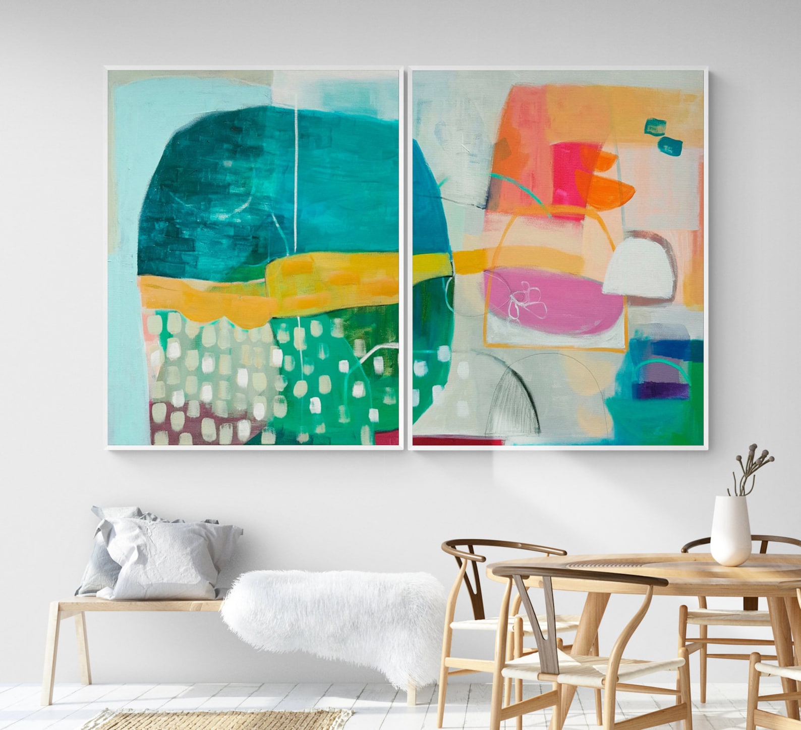Abstract Prints Set Set of 2 Large Prints Set of Two - Etsy